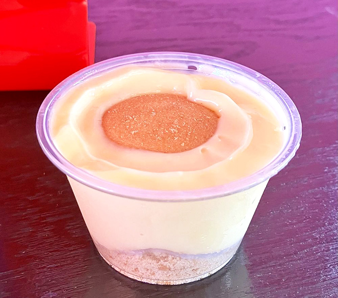 Banana pudding that your grandmother would approve of – creamy, nostalgic comfort in a cup with that perfect vanilla wafer foundation.