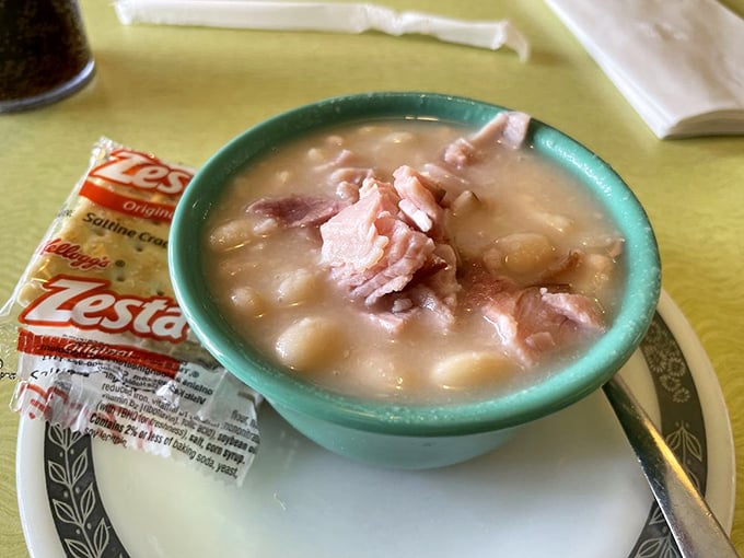 Bean soup that grandmothers everywhere would respect—hearty, honest, and studded with chunks of ham that tell you someone's paying attention in the kitchen.