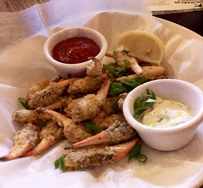 Blue crab claws – where delicate seafood meets comfort food. These golden-fried treasures make you forget you ever needed utensils in the first place.