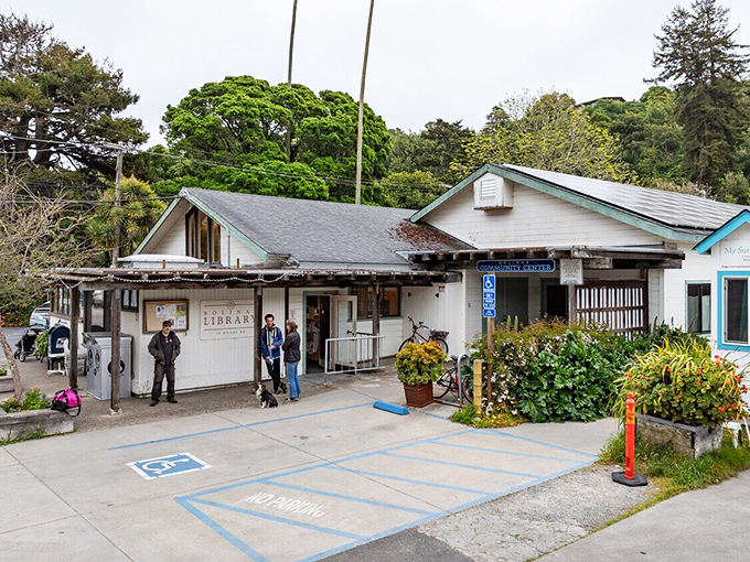 The community's living room – Bolinas' library and community center embody the town's commitment to connection over commerce.