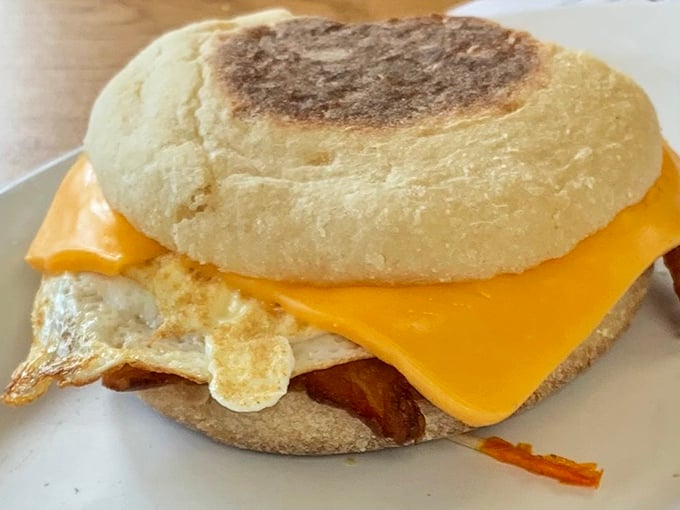 The humble breakfast sandwich—proof that sometimes the best things in life come between two pieces of bread.