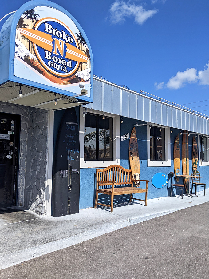The aptly named Broke N Bored Grill captures the area's laid-back vibe perfectly – a place where your wallet stays fat while your stomach gets happy.
