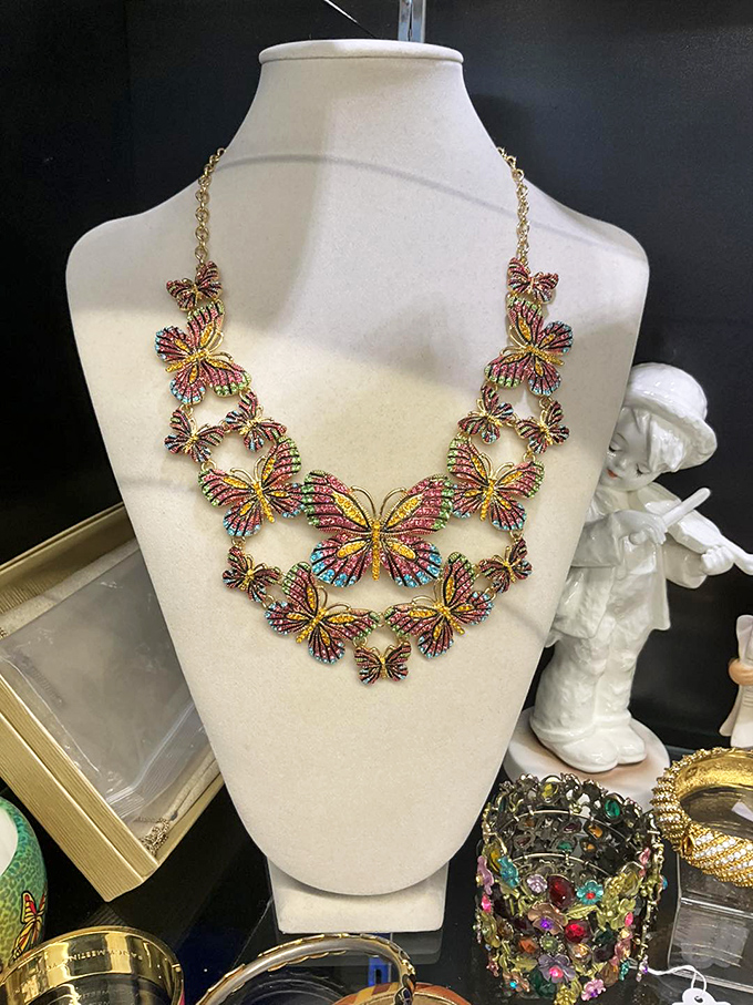 Butterfly effect in jewelry form – wear this statement piece and watch conversations take flight at your next dinner party.