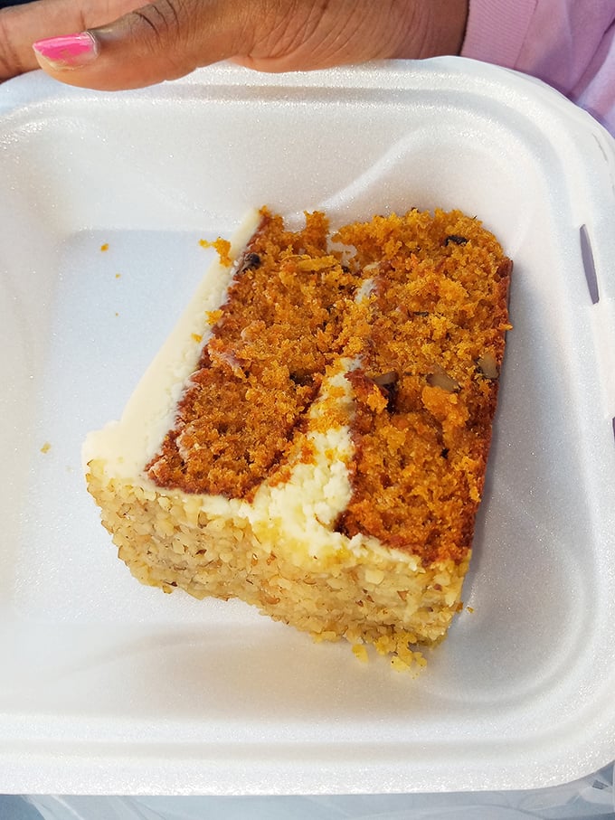 Carrot cake that actually makes you grateful carrots exist. The perfect sweet-spicy balance with frosting that dreams are made of.