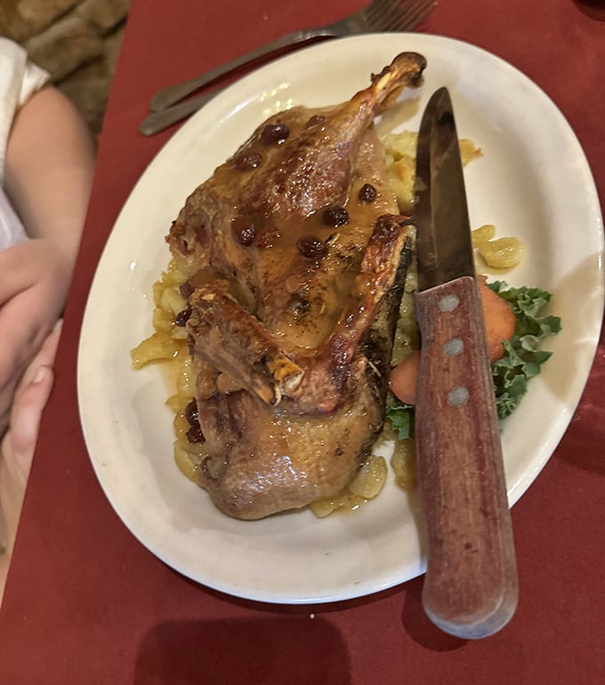 Duck at The Duck Inn – it's like ordering a Springsteen song at the Stone Pony. This bird didn't sacrifice itself in vain.
