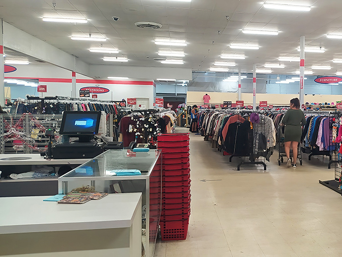 The final frontier of the thrift adventure—checkout counters where treasures are tallied and shoppers exchange knowing glances of bargain victory.