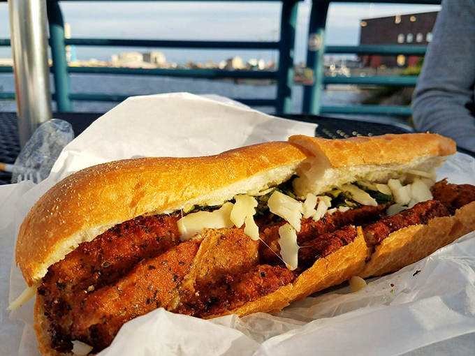 The chicken cutlet sandwich—proof that something fried, topped with sharp provolone, and stuffed into a roll can solve most of life's problems.