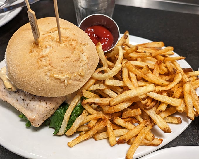 Even the chicken sandwich gets the VIP treatment here. Those fries look like they've been to finishing school.