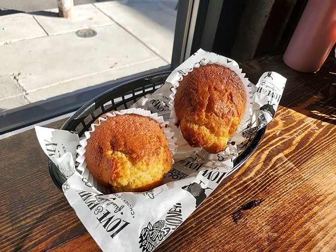 Cornbread muffins that strike the perfect balance between sweet and savory—the supporting actors that steal scenes in this chicken drama.