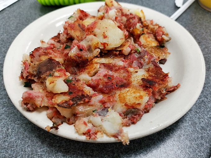 Corned beef hash that's actually made from corned beef—a revolutionary concept that deserves a standing ovation and extra hot sauce.