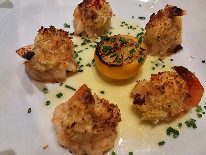 These crab-stuffed shrimp are the seafood equivalent of Russian nesting dolls—delicious surprises within delicious surprises.