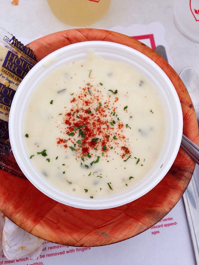 Cream of crab soup that's practically a state religion—velvety, rich, and sprinkled with Old Bay like confetti at a seafood celebration.