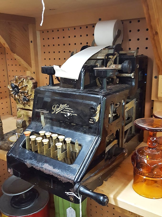 Before Excel spreadsheets, there was this magnificent beast. This vintage adding machine probably calculated the cost of a Model T back in its heyday.