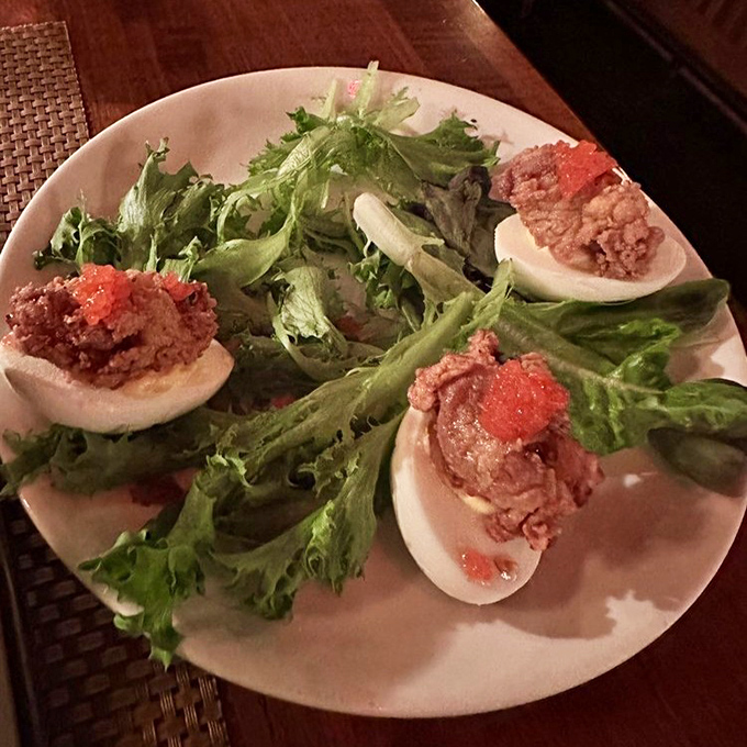 Deviled eggs that have clearly made a deal with culinary heaven. That pop of color isn't just for show—it's flavor you can see.