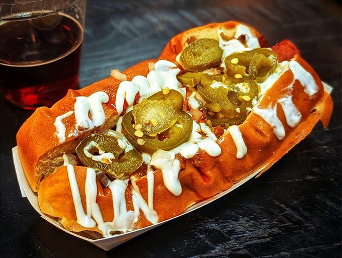 This enchilada hot dog is what happens when Mexican comfort food crashes into American classics and everyone wins.