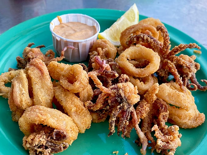 Calamari that would make even the most tentacle-averse diner reconsider their life choices. Crispy, tender, and mercifully free of rubber-band texture.