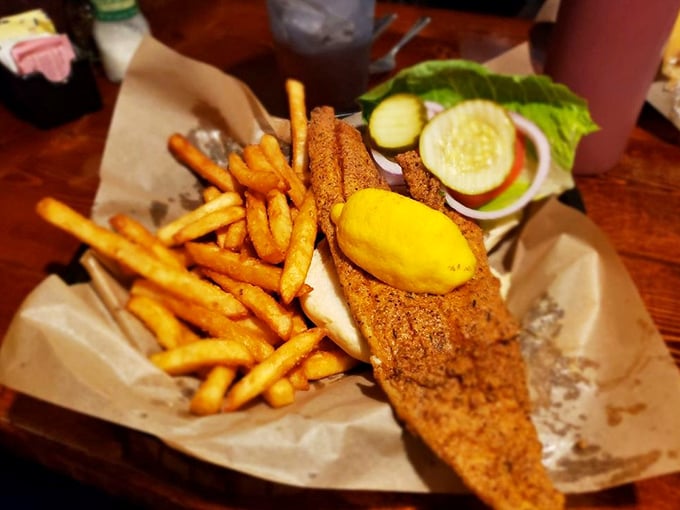 This fried haddock sandwich isn't just lunch; it's edible architecture with layers of crispy, flaky goodness that demands to be devoured.