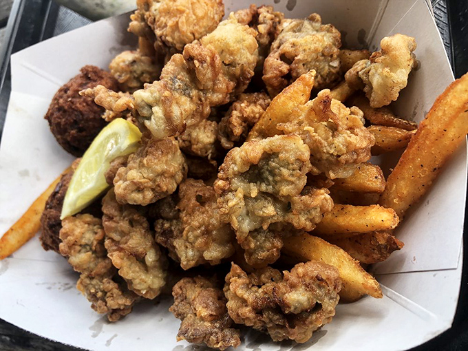 These fried oysters aren't just food—they're little golden nuggets of the sea, crispy outside and briny-sweet inside. The perfect coastal indulgence.