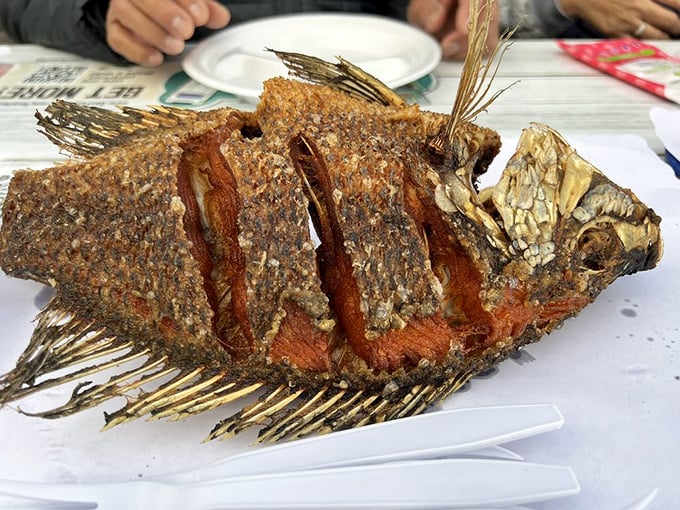 This isn't just fried fish—it's aquatic architecture. The crispy exterior gives way to flaky white flesh that would make Neptune himself jealous.