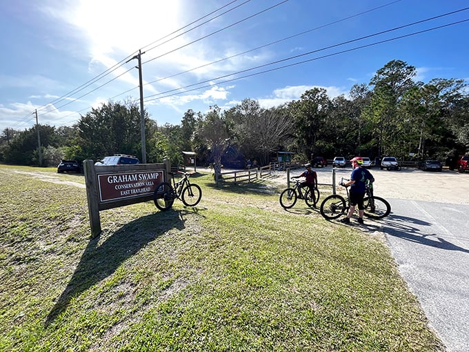 Adventure begins at the trailhead. Graham Swamp's mountain bike trails offer Florida's version of wilderness thrills—no actual mountains required.