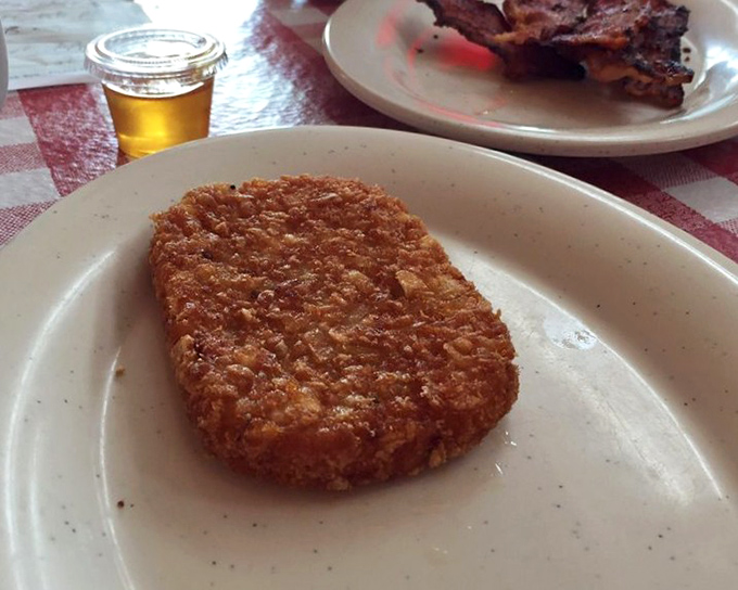 The humble hash brown patty – crispy exterior, tender interior – breakfast's unsung hero finally getting the golden-brown spotlight it deserves.