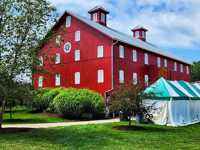 This stunning red barn at the Holmes County Fairgrounds isn't just Instagram-worthy—it's where generations of farming traditions are celebrated and passed down with pride.