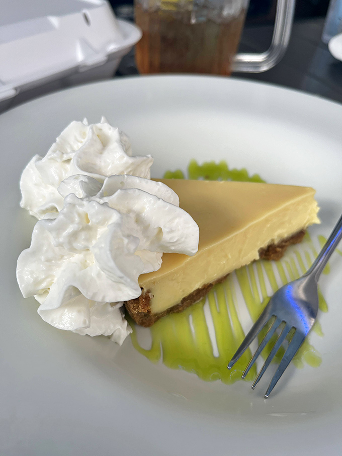 Key lime pie that strikes the perfect balance between sweet and tart – like Florida sunshine with just enough attitude to keep things interesting.