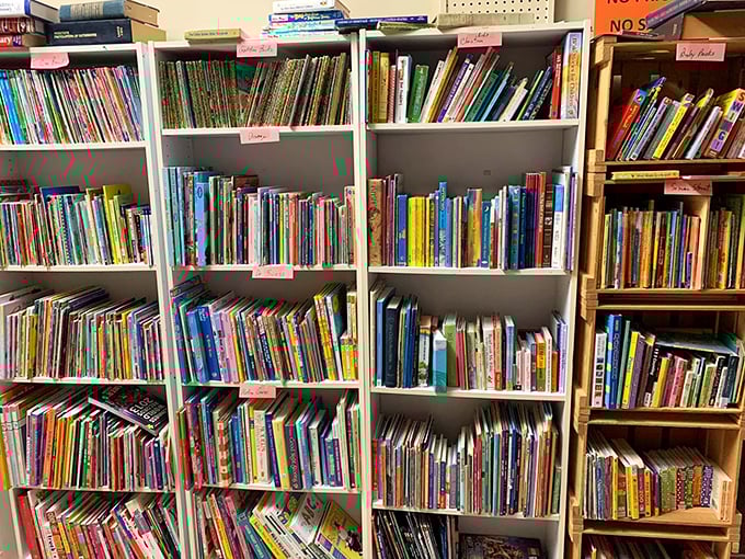 Children's books that survived juice spills and bedtime readings stand ready for their next generation of tiny fingerprints and "just one more story" negotiations.