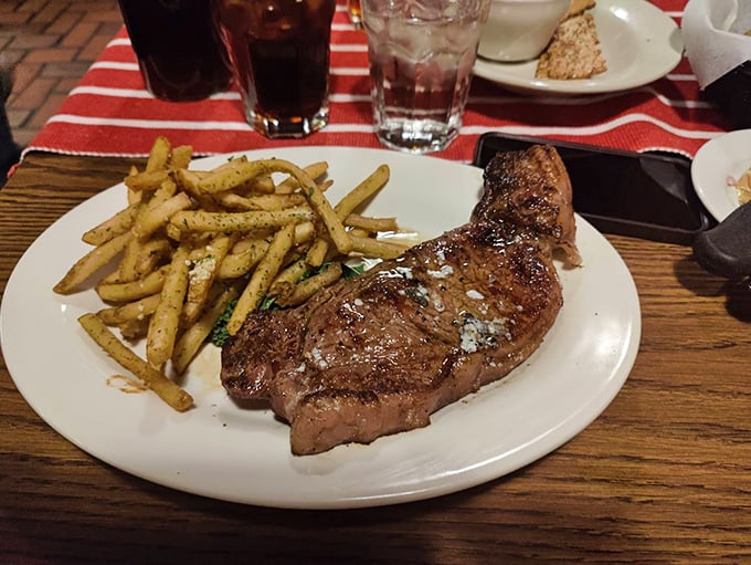 This New York strip with seasoned fries isn't just dinner—it's proof that simplicity, when executed flawlessly, beats culinary gymnastics every time.