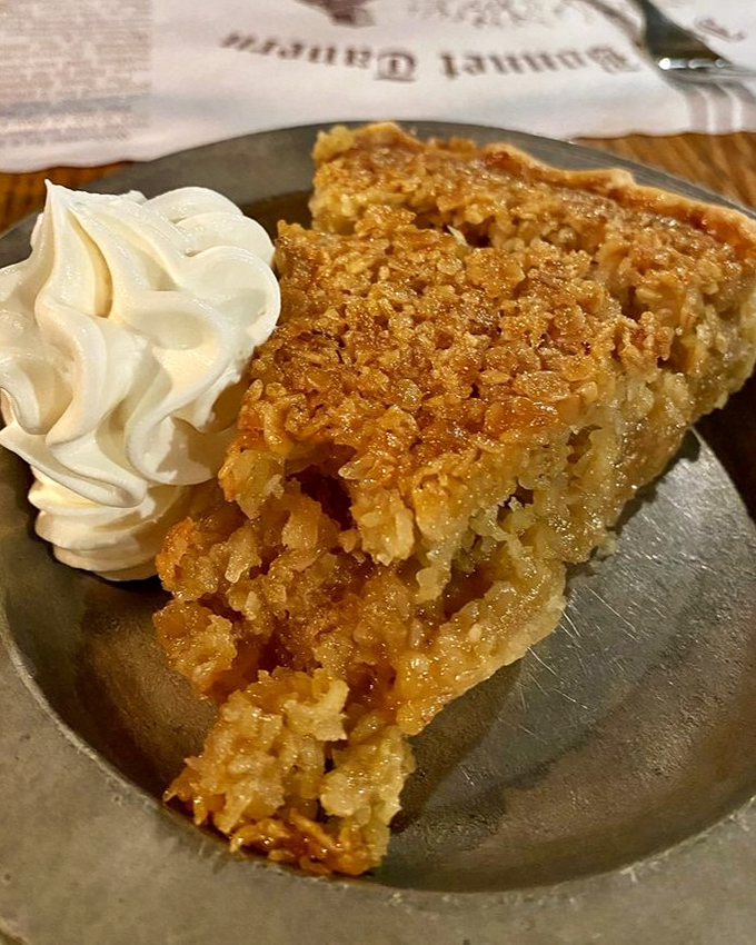 Oatmeal pie with whipped cream—the dessert your grandmother's grandmother perfected. Sweet, nutty, and nostalgic with every heavenly bite.