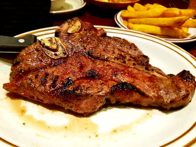 This porterhouse doesn't just command attention on the plate – it demands respect, like the food equivalent of Marlon Brando in The Godfather.