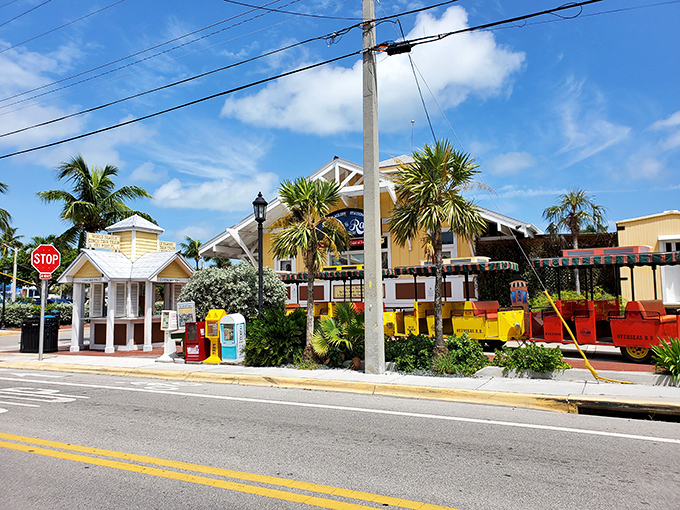 All aboard for nostalgia! Key West's colorful conch train doesn't just transport tourists—it delivers memories in sunshine-yellow packaging.