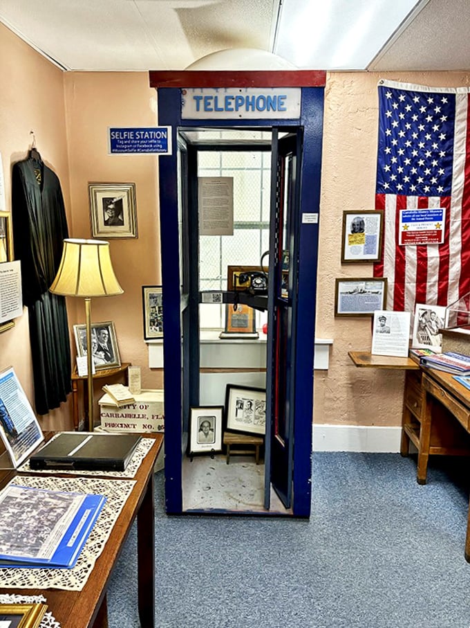 The museum's "selfie station" proves that even phone booth police stations deserve their own shrine.