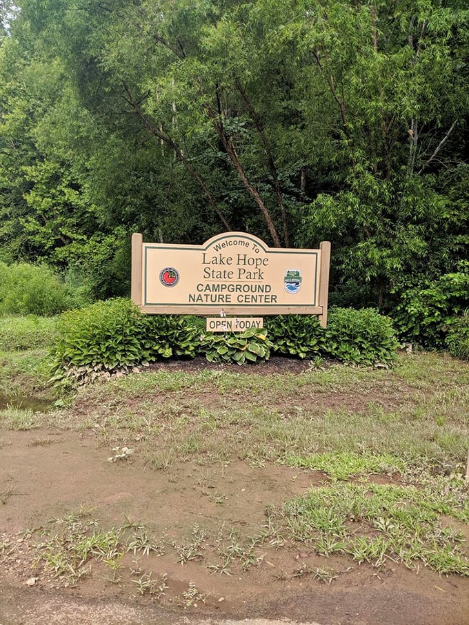 Another sign, another invitation to explore. This park collects welcome mats like some people collect refrigerator magnets.