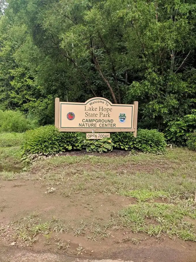 Another sign, another invitation to explore. This park collects welcome mats like some people collect refrigerator magnets.