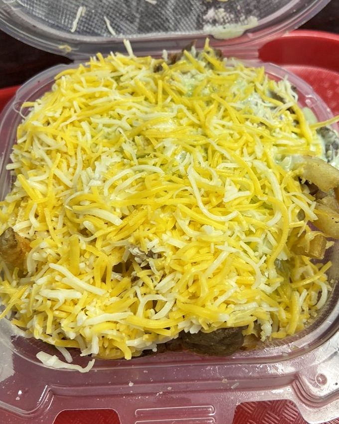 Golden cheese blankets tender beef in this smaller portion that's still bigger than most appetites.