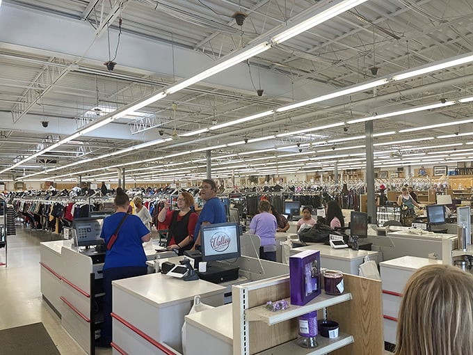 Where retail meets community—the checkout area buzzes with conversations between staff and shoppers sharing in the joy of discovery.