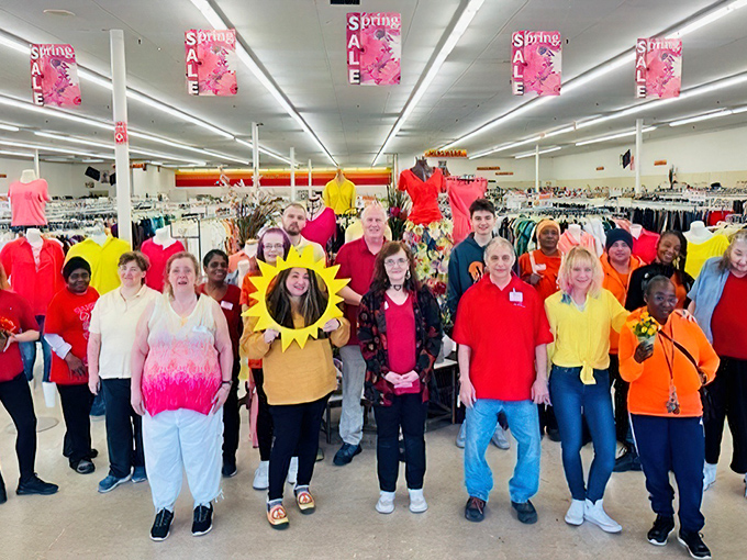 The staff celebrates spring with colorful outfits and enthusiasm that would make Marie Kondo proud—everything here sparks joy.