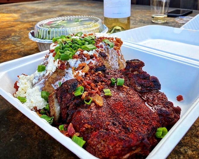 This isn't just dinner, it's edible art—spice-crusted meat resting on a bed of rice, with a drizzle of sauce that ties everything together like a culinary conductor.