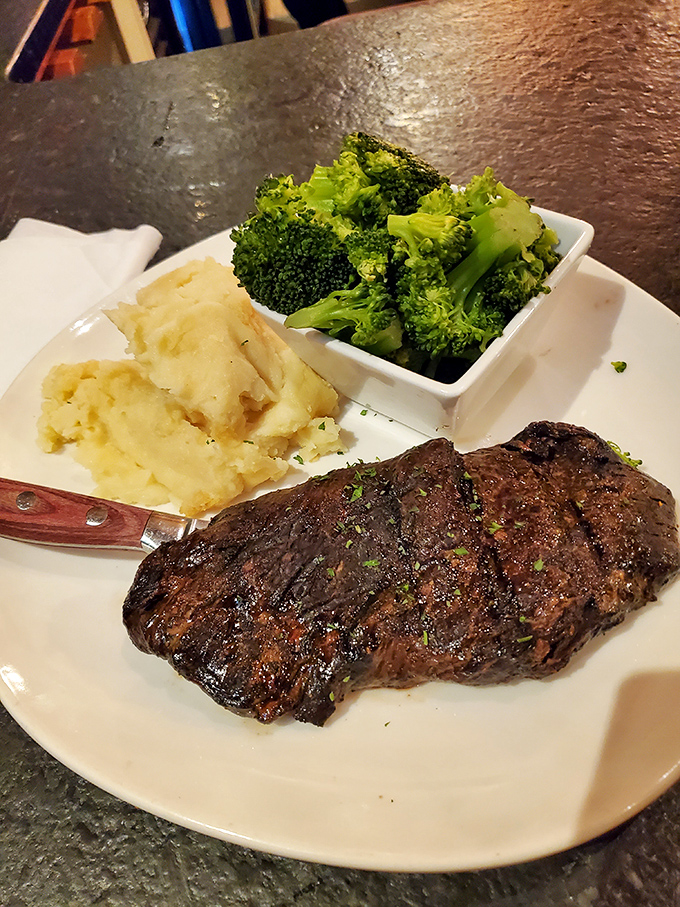 A steak that's dressed for success with sides that don't just play supporting roles—they're gunning for their own spinoff show.
