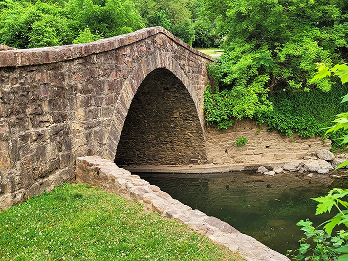 The Stone Arch Bridge stands as a testament to craftsmanship from an era before power tools. Engineering poetry in Pennsylvania limestone.