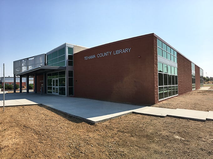 Tehama County Library's modern design proves affordable towns don't skimp on contemporary amenities—knowledge and air conditioning under one roof!