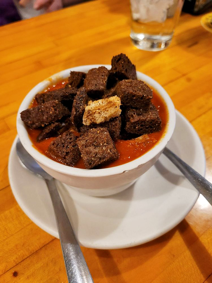 The famous "2nd Best Chili" with pumpernickel croutons. After one spoonful, you'll wonder what genius could possibly make the first best.