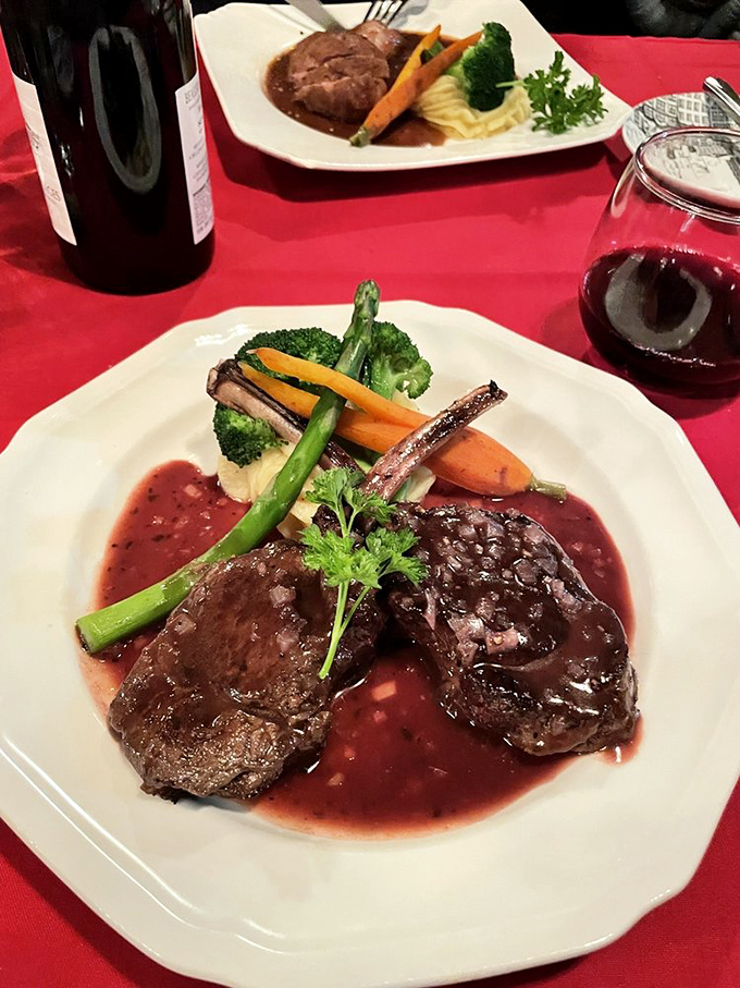 Red wine reduction that glistens like rubies around perfectly cooked meat—this is why the French don't rush dinner.