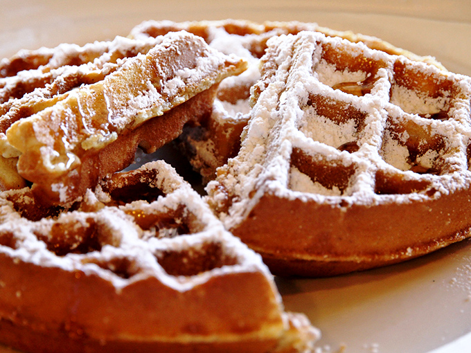 These Belgian waffles with their perfect grid of powdered sugar could make even the most dedicated pancake loyalist consider switching teams.