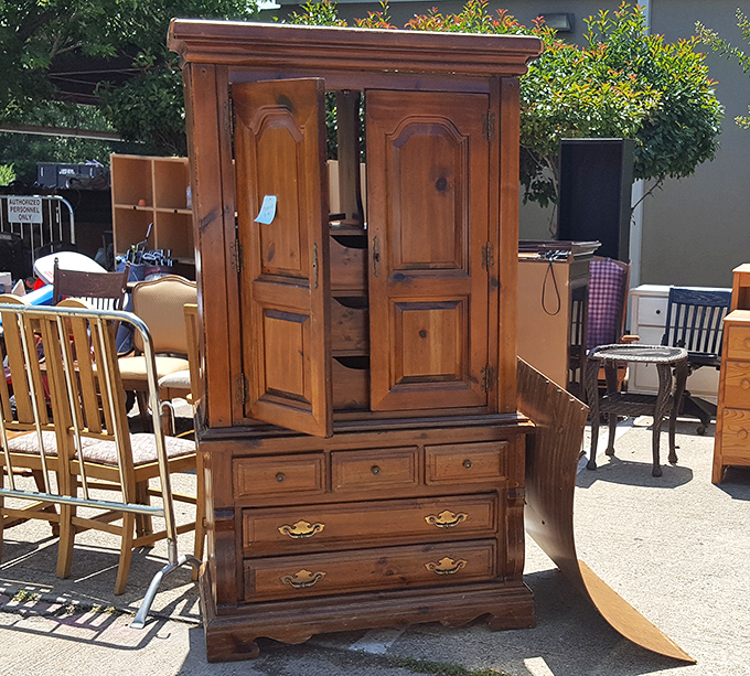 Not just a wooden armoire—it's a time machine to when furniture was built to outlast its owners. Those drawers have stories.