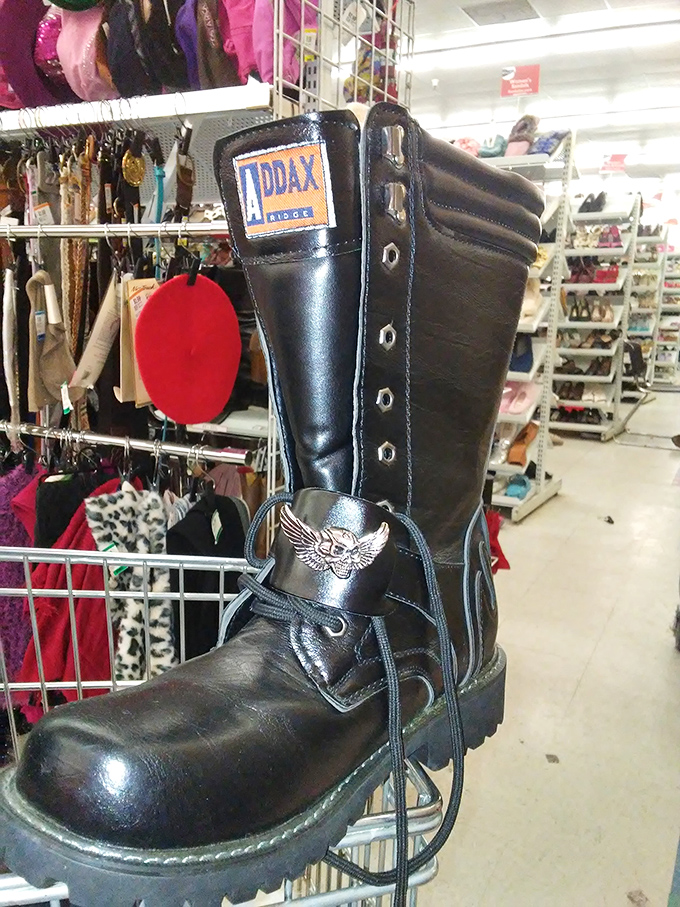 These vintage motorcycle boots have stories to tell—if leather could talk, these would write a bestselling road trip memoir.