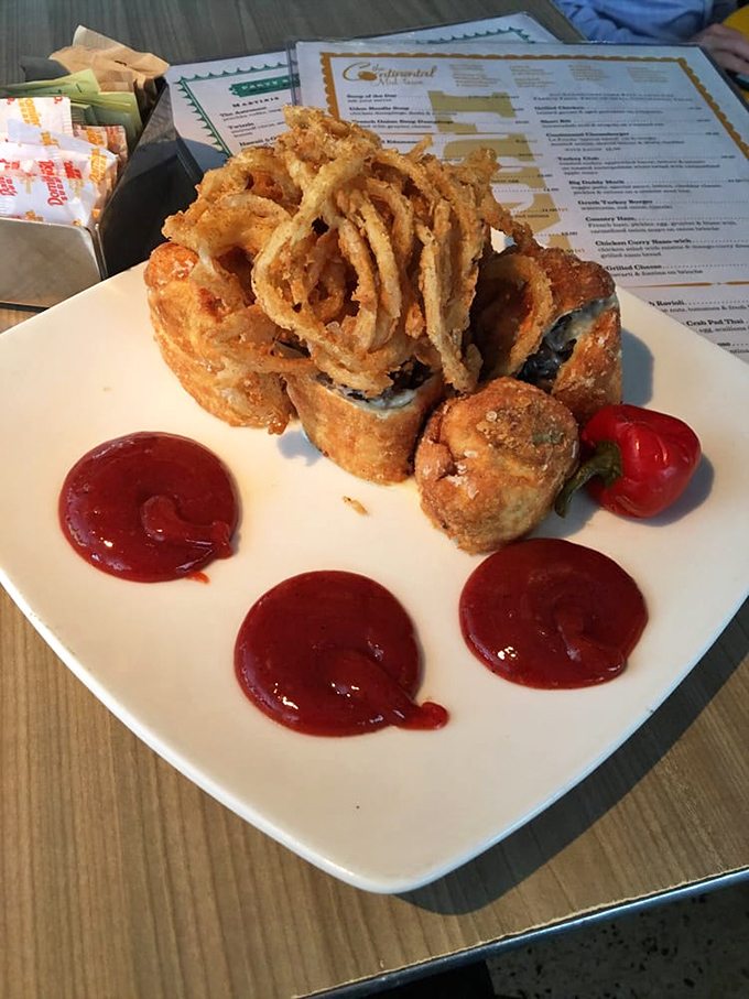 Cheesesteak eggrolls brilliantly marry Philadelphia's street food royalty with Asian technique – cultural fusion that actually works, served with punchy dipping sauce.
