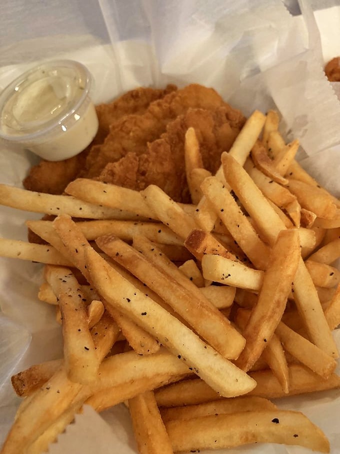 Comfort food that doesn't need to be complicated. Crispy chicken tenders and perfectly seasoned fries—sometimes the classics are classics for a reason.