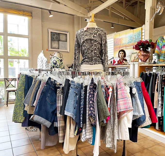 The circular rack of fashion possibilities—where yesterday's designer impulse buys become tomorrow's "Oh this? I've had it forever" statement pieces.